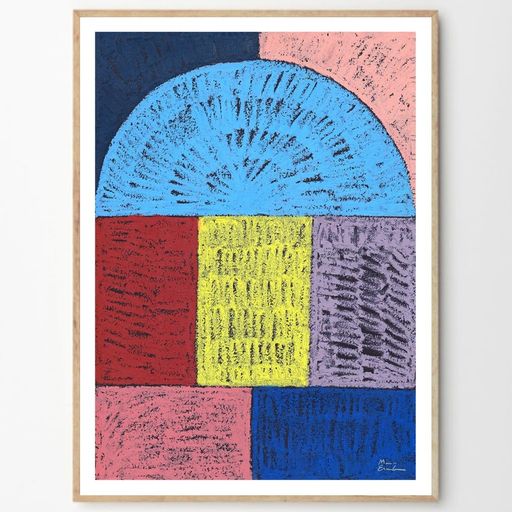 ジークレープリントという手法でPOSTERCLUBのために特別に作成されています。ジークレープリントとはフランス語で「吹き付けて色を付ける」という意味で、版を用いずに刷り上げるのが特徴です。デジタルデータを上質なナチュラルアート紙に印刷して...