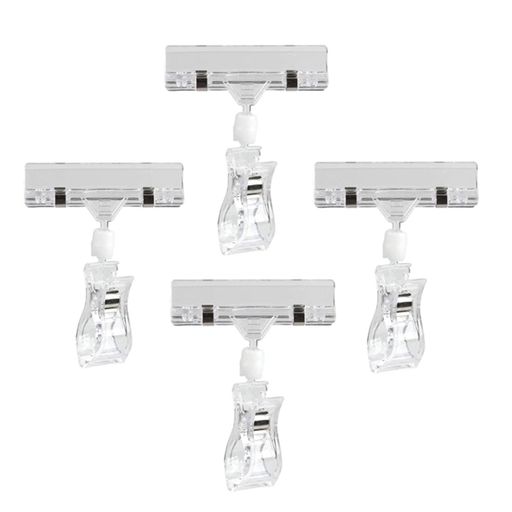 【パッケージの内容】POPスタンド4個セットです。素材:プラスチック、重さ1個当たり約25グラムです。クリップの固定をする部分には滑り止めを付け、保持力を高める改良を加えました。 【サイズ】上のクリップ幅約8CM開口部は最大約1CM。下のク...