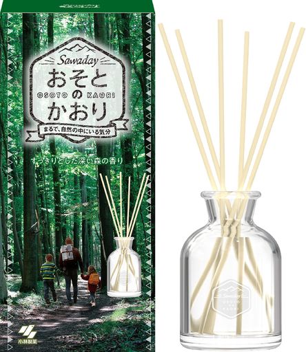 まるでおそとを散歩しているときに感じるような自然な香り アロマティックウッディー調の香り 自然な香りがふんわり広がります 使用期間:約1~2ヶ月(スティック8本の場合)