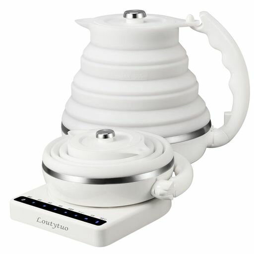 プレミアム素材: ポータブル電気ケトル本体はプレミアム品質のシリコーンで作られています。ヒーティングプレートとケトルの蓋は304ステンレス鋼で作られており、安全で健康的です。 二重電圧オプション:100-120V,220-240V二重電圧は...