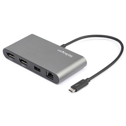 高性能Thunderbolt3認証ドック:ドライバー不要のプラグアンドプレイインストール。Thunderbolt3(40Gbps)対応。デュアル4K60HzDisplayPort(DP)出力、1xUSB3.2Gen1Type-A(5Gbps...