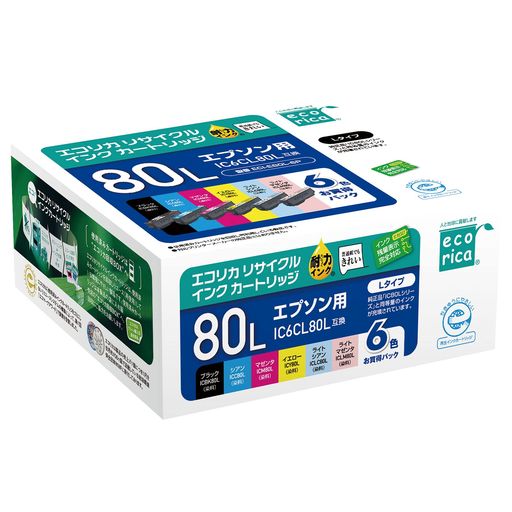 【種類】リサイクルインク【対応メーカー】エプソン【カラー】6色パック 【適合機種】EP-707A/EP-708A/EP-777A/EP-807/EP-808/EP-907F/EP-977A3/EP-978A3/EP-979A3