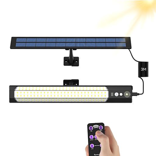 【新世代158個極高輝度LED・3面発光・180°広範囲照明】このソーラーライトは昼光色7700Kの超高輝度LEDを158個採用し、2500ルーメンという圧倒的な明るさを実現しています。3面発光デザイン、照射角約180°で広い範囲を照らし、...