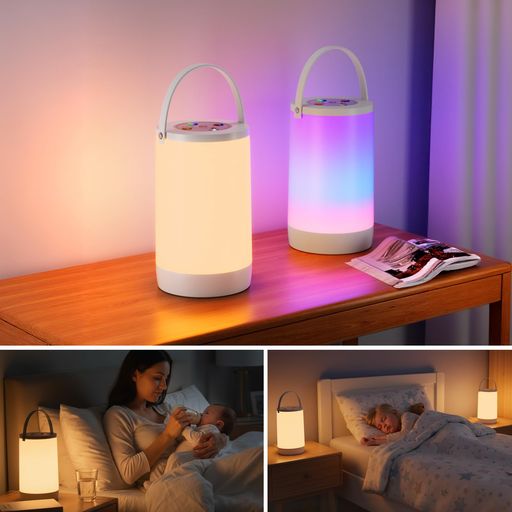 睡眠補助 電球色・RGB:ナイトライト、雰囲気ライト ✅【優しいLEDナイトライト・授乳ライト】暖かい電球色モード、長く押すと無段階調光、お好みの明るさでご使用いただけます。ほんのり明るい程度に調光すると、眠りにつきやすく、夜間授乳、お年寄...