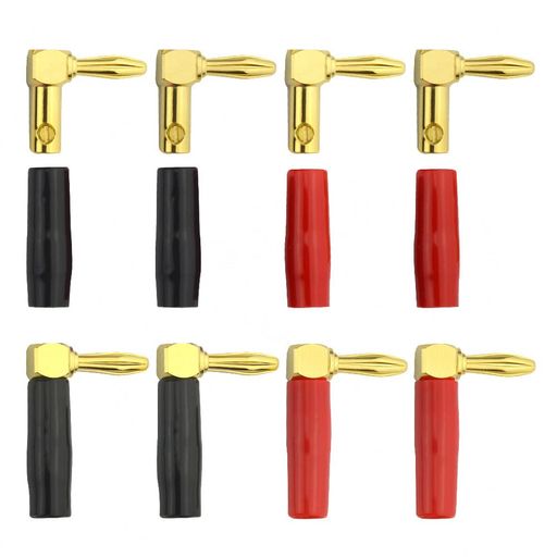 4mm90度直角スクリュータイプバナナプラグ、20AWG-8AWGスピーカーケーブルコネクタに最適合する。 材質:銅+24K用金メッキ。 ネジ式コネクタ、はんだ付け不要、スピーカーをA/Vレシーバーに接続するのに適しています。 2色と標準サ...