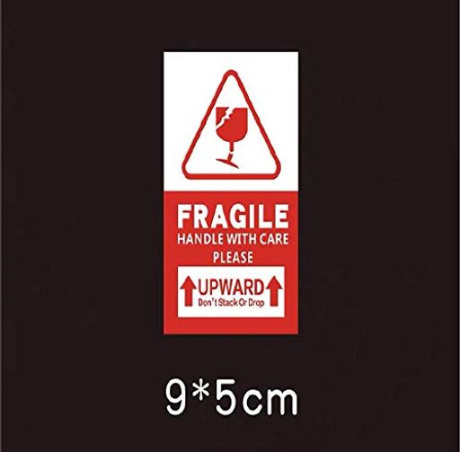 ※標準的でシンプルなテープ。割れやすいラベル、宅配便輸送専用の警告、天地無用、取扱い注意、乾燥をキープし、この面を上向きにしてください。