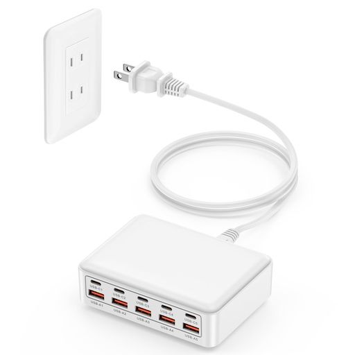 【新型10ポートType-C充電コンセント】旧モデルと比較し、USB-Cポートを5ポート搭載し、主流PD急速充電機能に完全対応。最新iPhone16を30分で0%右向き矢印65%以上充電可能。充電量80%到達後、自動でトリクル充電モードに切...