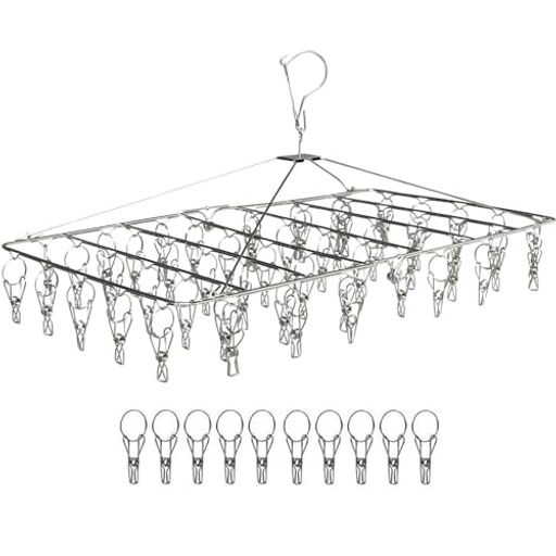 1.「オールステンレス」フレームもピンチも全て質なステンレス鋼で作られて、頑丈で耐久性があって、サビに強く丈夫です。他のプラスチック、木製よりも効果が高くて、錆びやすくて、切れたり、汚れたりしやすいです。冷たい日や汗だくの日に使っても、服を...