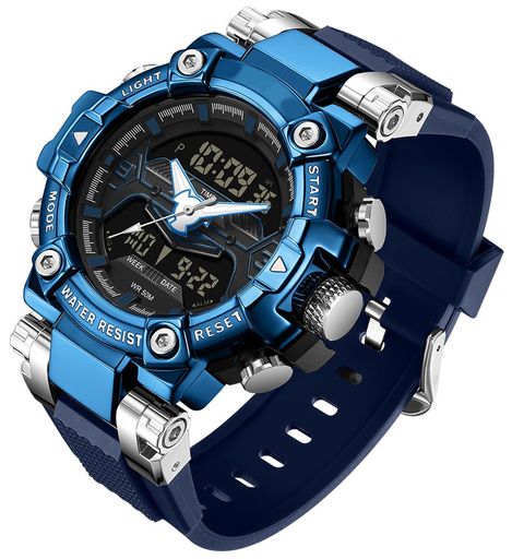 「独特のテイスト」:ミリタリー軍事スタイルなデジアナウォッチです。重厚なビッグフェイスデザイン、とてもおしゃれ、クールで目を引く3D立体多機能ダイヤルでファッション性と存在感を強く感じさせます。ビッグフェイススクリーンとケースのデザインは、...