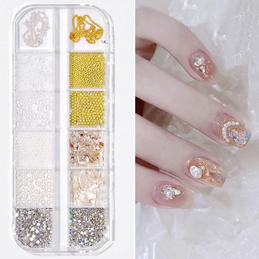 【商品内容】-ネイルアートラインストーンボックスには12個の小さな正方形があり、それぞれの正方形には異なる形と大きさのネイルアートラインストーンがあります。どんな種類の爪でも適応できるため、あなたのネイルをユニークで魅力的に演出します。 【...