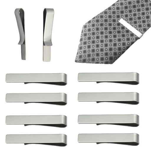 【商品説明】この商品はシルバーのステンレス製ネクタイクリップで、10個入りです。 【商品サイズ】タイクリップの長さは約48mm、幅は約8mm、個々のタイクリップの重さは約4.5g、総重量は約50g。シルバーカラーは10個入りです。 【特徴】...