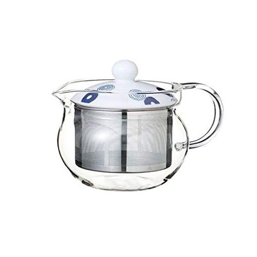 サイズ:直径10.5x高さ10cm 素材・材質:本体/耐熱ガラス蓋/磁器茶こし/ステンレス 原産国:蓋/日本(波佐見焼)ガラス本体・茶こし/中国 容量:375ml