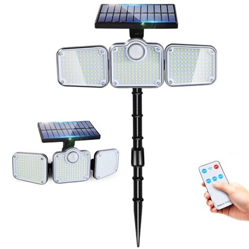 庭園 【新登場321個高輝度LED・抜群明るさ・3面発光・360°照明・角度調整可能】このLEDソーラーライトは超高輝度の321個の超高輝度LEDチップを搭載し、最大3000ルーメンの明るさでお庭や玄関先、ガーデン、街路、駐車場などをしっか...