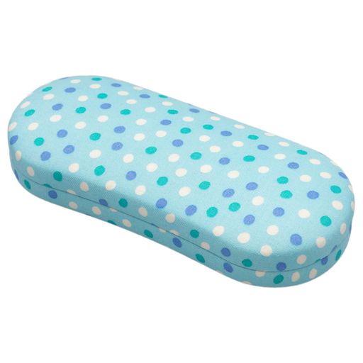 ✅【ポップな水玉模様のメガネケース】ブルーの背景にちりばめられたドット柄がポップでキュートなメガネケース8分音符持っているだけで楽しい気分になるデザインです。 ✅【安心のハードタイプでしっかり保護】バネ式蝶番のハードケースだから、カバンに入...