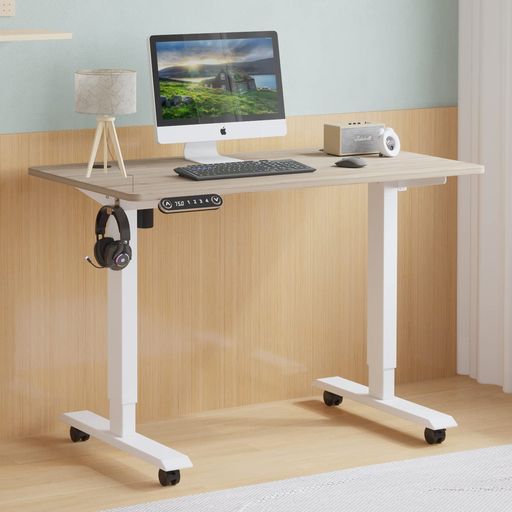 【商品仕様】デスク天板のサイズ:110*60cm「2枚板を構成がある」。足と天板の厚さ:2cm。高さ調節の範囲:71-117cm。※多少の誤差はご了承ください。天板の材料:化粧合板。足の材料:鋼鉄合金材料。入力電圧:100-240V。重量:...