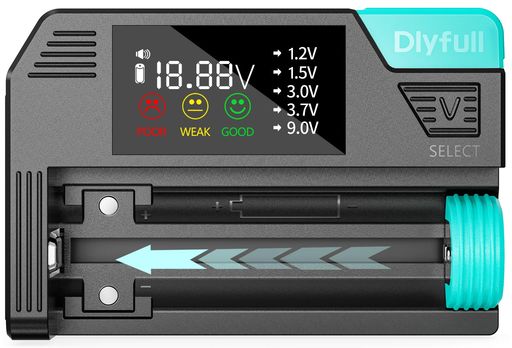 🔋【幅広い電池対応でこれ一台!】1.2V、1.5V、3.0V、3.7V、9.0Vなど多様な電池に対応!アルカリ乾電池、充電池、ボタン電池、9V電池まで簡単チェック。日常の電池チェックに最適。どんな用途でもこの1台でOK! &...