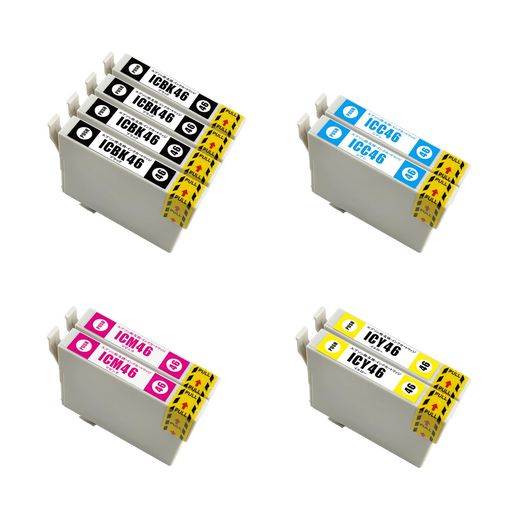 【パッケージ内容】IC4CL46 IC46 互換インクカートリッジ 4色セット ICBK46x4+IC46-(C/M/Y)x2 合計10本 増量 残量検知対応 純正と併用可能 【対応機種】PX-101 PX-401A PX-402A PX-...