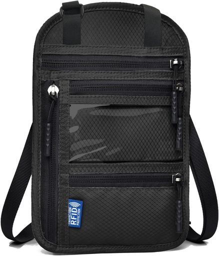 RFID保護:高品質なRFID遮断素材を使用し、クレジットカードやパスポートの個人情報を不正なスキャンから守ります 多機能ポケット:透明窓付きの4つのジッパーポケットで、旅行書類や貴重品を整理整頓できます 耐久性デザイン:高密度の菱形パター...