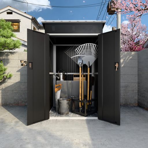 【高品質素材】GangMei室外収納庫は厚い亜鉛メッキ鋼と耐久性のあるフレームワークを使用し、素材は錆びにくく、雨水がたまりにくく、またUV耐性があり、屋外に置き物を完璧に保護することができる、長期間にわたってご利用いただけます 【大容量収...