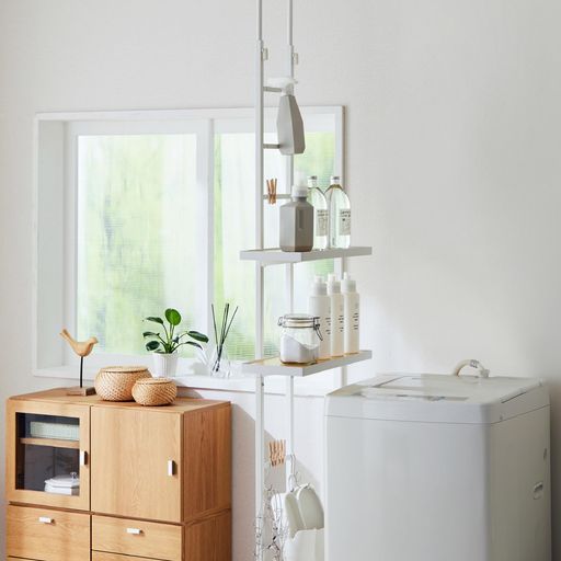 【サイズ】幅49.6x奥行22x高200-250cm【棚板サイズ】幅49.6x奥行20cm 【耐荷重】8kg(棚1段あたり4.0kg)【本体重量】5.9kg 【材質】〈支柱〉:鉄・エポキシ樹脂粉体塗装〈樹脂部品〉:ナイロン樹脂、合成ゴム〈棚...