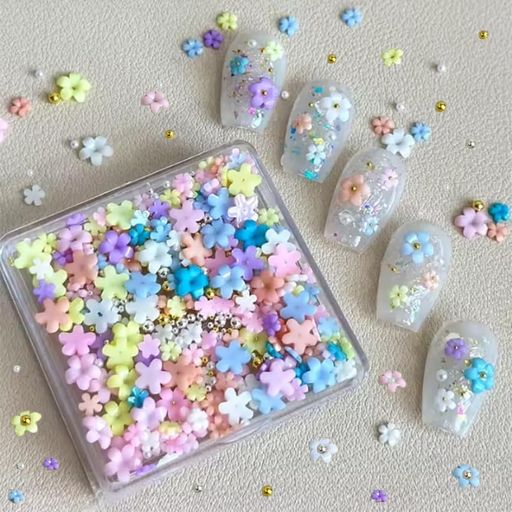 【素材】3D花びらをミックスしたパールとラインストーンをあしらったサロン級ネイルを自宅で!安全で無毒な樹脂/鋼材材質、便利で自己接着設計。初心者にもプロにも向いています。ハンドメイド/スマホケース装飾など多目的! 【数量】250-300点の...