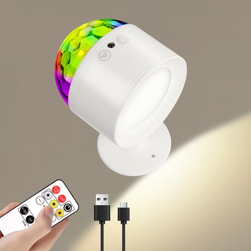 【多機能RGBモード】カラーチェンジ効果とダイナミックなLEDモードを搭載した、装飾用RGB壁灯です。あらゆる空間にぴったりの、カスタマイズ可能な雰囲気照明を創り出し、RGBムードライトと壁灯の機能を一つにまとめました。 【360度回転可能...