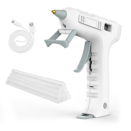 【配線不要で持ち運びも簡単】このホットグルーガンには2600mAhの高品質リチウムイオンバッテリーが装備されており、約120〜150分で完全に充電でき、フル充電での作業時間は最大105分です。充電状態。コンパクトなサイズは使用や持ち運びに便...