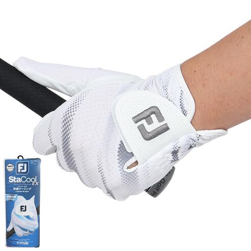 左手着用(右利き用) 素材:合成皮革(平部分)+接触冷感素材メッシュ(甲部分)