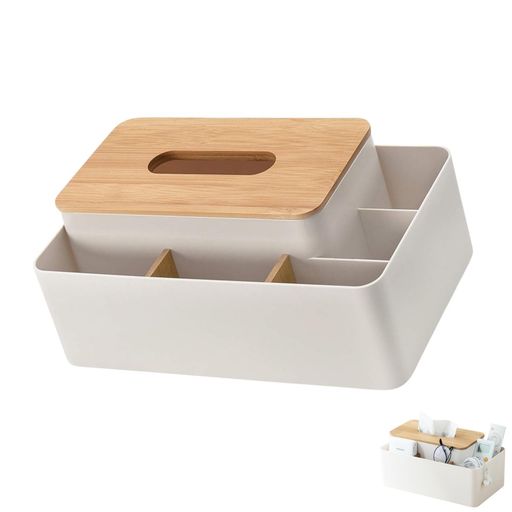 【多機能ティッシュ&amp;収納ボックス】ティッシュケースとしてだけでなく、小物入れとしても活躍します。リモコン、化粧品、文房具など様々なアイテムを収納でき、お部屋をすっきりと片付けられます。 【便利な仕切り付き設計】内部には仕切りが付いて...