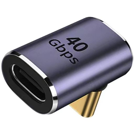 【L字USB Type C 変換アダプタ】90度直角設計で、人間工学に基づいたケーブルの抜き差しが便利になります、スペースを確保するだけでなく、また、ケーブルの折り曲げ及び断線を有効的に防止できます。 【40Gbps高速伝送&amp;8K@...