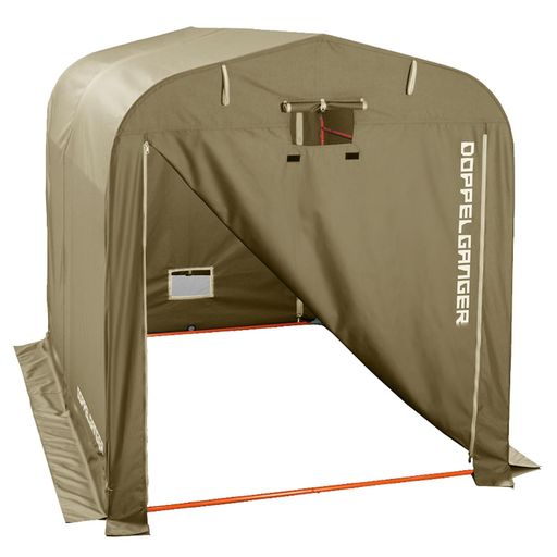 サイズ:W160xL(D)225xH170cm 重量:14.7kg カラー:生地:カーキフレーム:オレンジ 材質:生地:ポリエステルフレーム:スチール 付属品:ペグx4本 商品特徴:電灯用のランタンフックを天井中央に設置前後から出入りできる...