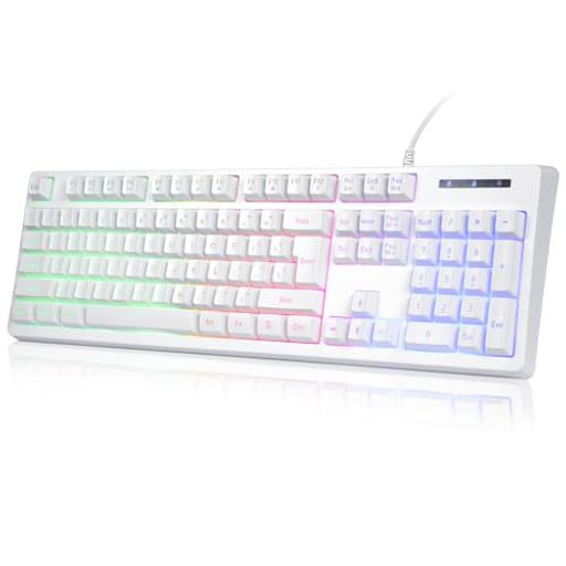 【メカニカル風の打鍵感 &amp; 静かなタイピング】 本キーボードはメンブレン構造を採用しつつ、メカニカル風の適度な打鍵感を実現、静音設計で打鍵音を低減します。高品質ABS樹脂と二重成形キーキャップを採用しており、キー文字が摩耗しても消え...