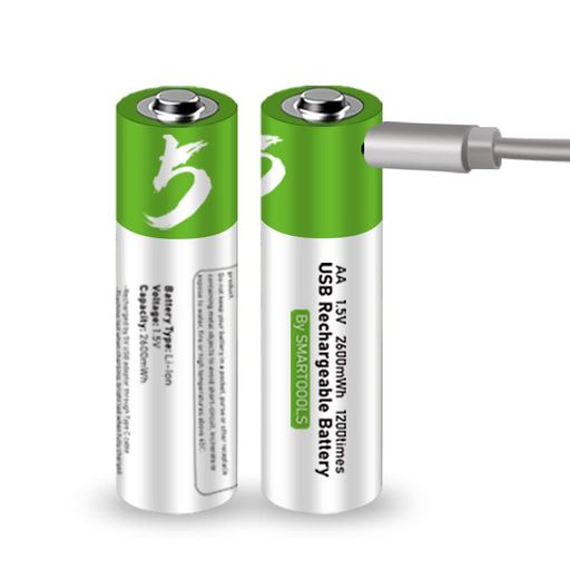 【迅速で充電が簡単】:Smartoools単三電池は最速で1.5時間以内に完全に充電でき、待機時間は1年です。2in1USB-TypeCケーブル(付属)と5V充電器(付属なし)で充電できます。 【大容量】:2600mWhの大容量、1.5vの...