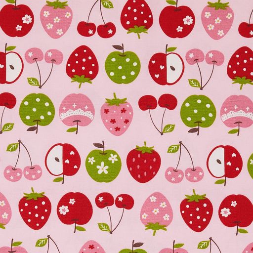 女の子におすすめの水を弾きやすい撥水加工を施したオックス生地1mカットです。子供用通園バッグや巾着袋などの入園グッズ作り・入学準備、エコバッグやアウトドア用品制作にもおすすめです。りんご・いちご・さくらんぼのフルーツが詰まったかわいい柄。 ...