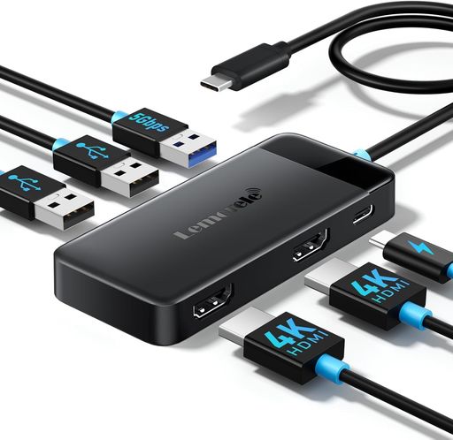 ✅6 in 1 USB C ドッキングステーション (型番:TC122)は2* 4K @ 30Hz HDMIポート+1*USB A 3.0ポート+2*USB A 2.0ポート+1*PD USB C充電ポート(最大100W充電対応)が付属して...