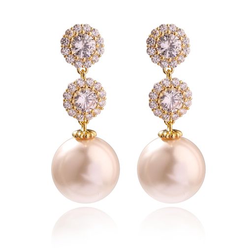金属アレルギー対応】銀の針+ゴールドメッキ銅+CZジルコニア+スタッドシルバーのシルバーです。体に優しくて、過敏反応の心配はありません。 【きれいめ華やかデザイン】二重に広がるリングピアスの片方にジルコニアを敷き詰め、温かみのあるリング本体...