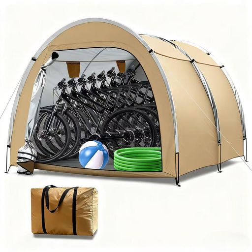 【大容量自転車小屋】200x200x170cmインチの大型自転車小屋が手に入ります。収納が簡単で、大人自転車6台にフィットします。大型自転車小屋は、特別な条件下で雨や日陰から人を守ることができます。 【新型のバイクカバー】新たな自転車テント...
