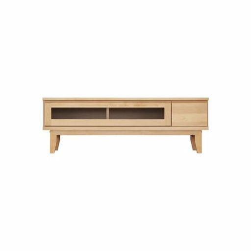 商品サイズ:幅119.7x奥行41x高さ42.8cm 重量:25kg 素材:天板・前板・扉・面縁/バーチ無垢材自然塗装、側面・内側/プリント化粧、背面/アクア桐柾