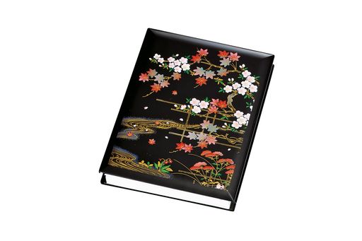 上品で美しい山中塗のご城印帳。華やかな装飾が施された日本の工芸品です。 サイズ:幅18X奥行13X高さ1.8cm 素材・材質:ABS樹脂・ウレタン 生産国:日本 化粧箱入
