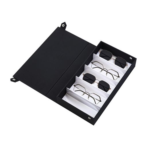 【商品仕様】素材:密度板、サイズ:37.5*17.5*5.5cm、カラー:ブラック。5つのサングラスを収納でき、異なるサイズのサングラスがよく保存できます。 【素材】ボックスの外側は高品質の素材を採用し、快適で耐摩耗性、変色なし、変形なし、...