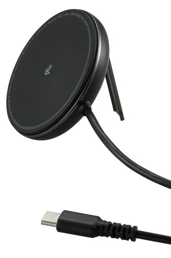 マグネットでQi2対応スマートフォンに固定するだけで高速充電できる、Qi2規格対応のワイヤレス充電器です。 WPC(ワイヤレスパワーコンソーシアム)が策定したワイヤレス給電の国際標準規格「Qi(チー)2」に準拠した正規認証品です。 ※エレコ...