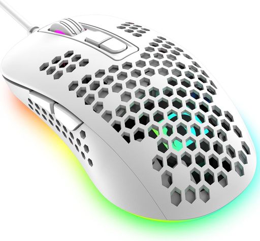 【軽量ハニカムケース】有線ゲームマウスで丁寧に作られたO型ハニカム穿孔ケース。軽量なハニカム設計はゲームマウスの重量を大幅に軽減し、マウスの柔軟性を高め、放熱性能を強化した。試合中はほとんどこれらの穴を感じませんでしたが、手の平を涼しく新鮮...