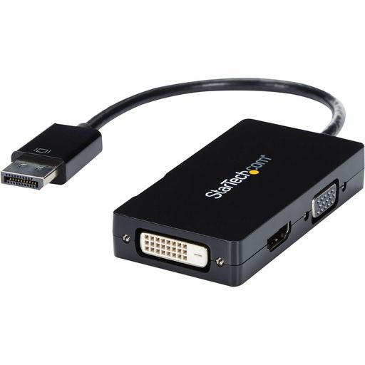 3-in-1アダプタ-DPは次の種類のデバイスに接続します:VGA、DVI、HDMI プラグアンドプレイ式インストール 場所を取らない 持ち運びに便利な軽量設計 最大表示解像度1920x1200(1080p)対応