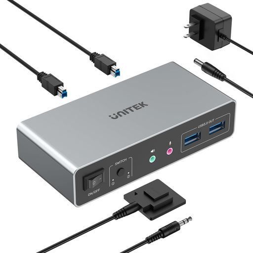 【HDMI2IN2出力KVMスイッチ】HDMIビデオソースのみに対応。UnitekHDMIKVMスイッチは、2台のコンピューターをデュアルモニターとキーボード、マウス、ハードドライブ、Uディスク、プリンターなどの3つのUSB3.0デバイスに...