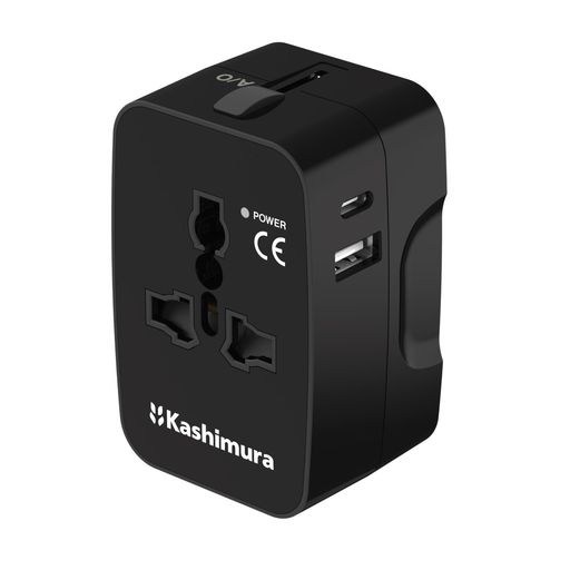 USB付き海外用変換プラグ。変換プラグとUSB電源、1台2役で海外旅行に最適。 USB Type-Aポート・USB Type-Cポート搭載・・・旅行先でのスマホやカメラなどの充電で使用可能。 自動識別IC搭載、端末に合わせて最適に充電。 2...