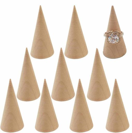 【製品サイズ】:高さ:50mm、底面直径:25mm10pcs。 【機能】:指輪を収納するための円錐形のホルダー、指輪を傷つけずに収納・ディスプレイできる便利な指輪収納ホルダーです。ホルダーの尖った部分にリングを掛けるだけなので、整理がしやす...