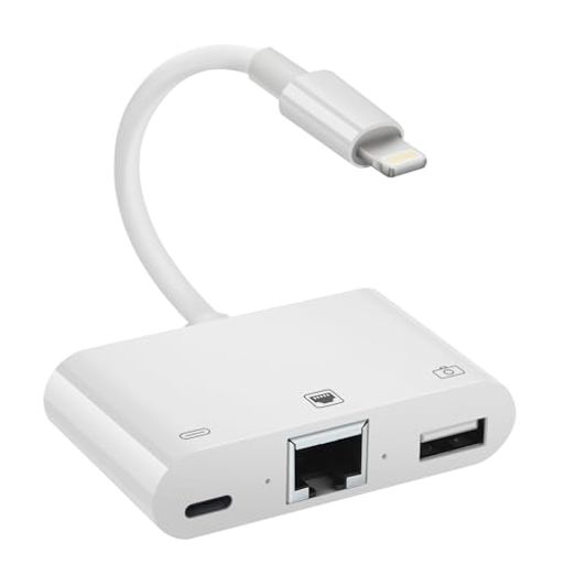 Enbiawit RJ45イーサネットアダプターネットワークアダプター、充電ポートとUSBポート付き、USBフラッシュドライブ/キーボード/マウス/カムをサポート、プラグアンドプレイ、100Mbpsイーサネットネットワーク対応 【ファストイ...
