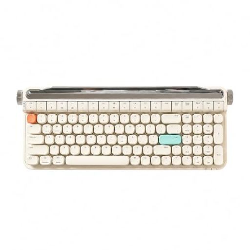 【高品質キーボード】B705メカニカルキーボードは、高品質素材を使用したタイプライター風キーボードです。一体型スタンド付きで、タブレットやスマートフォンを置くことができ、画面の傾きが自然な視線角度にフィットします。Android/Windo...
