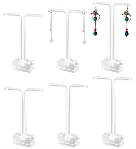 【商品仕様】:素材:アクリル、サイズ:4*2.5*8cm、4*2.5*10cm、4*2.5*12cm、セット内容:計6個(Sサイズ*2個+Mサイズ*2個+Lサイズ*2個) 【上質な素材】:アクリル素材はガラスのような高い透明度があり、ピアス...