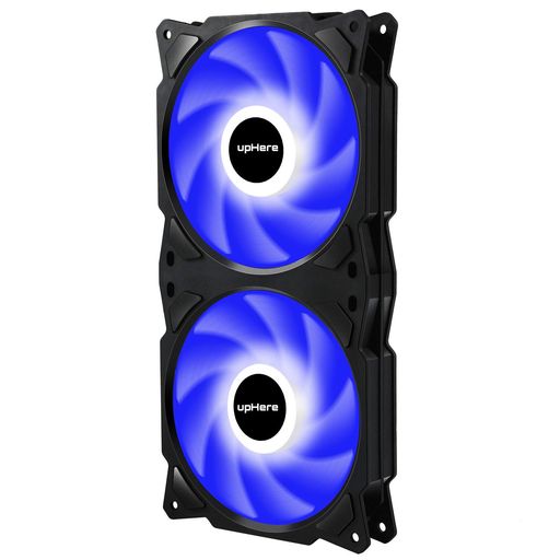 【二連PCファン】2連型一体式フレーム構造にある独特の設計により、高品質部材の採用、2連フレーム連結には隙間がないので、非常に効率的な換気を実現、ケースの温度を10~15°C急速に下げることができます。配線はスッキリ、連結式ケーブル設計のP...